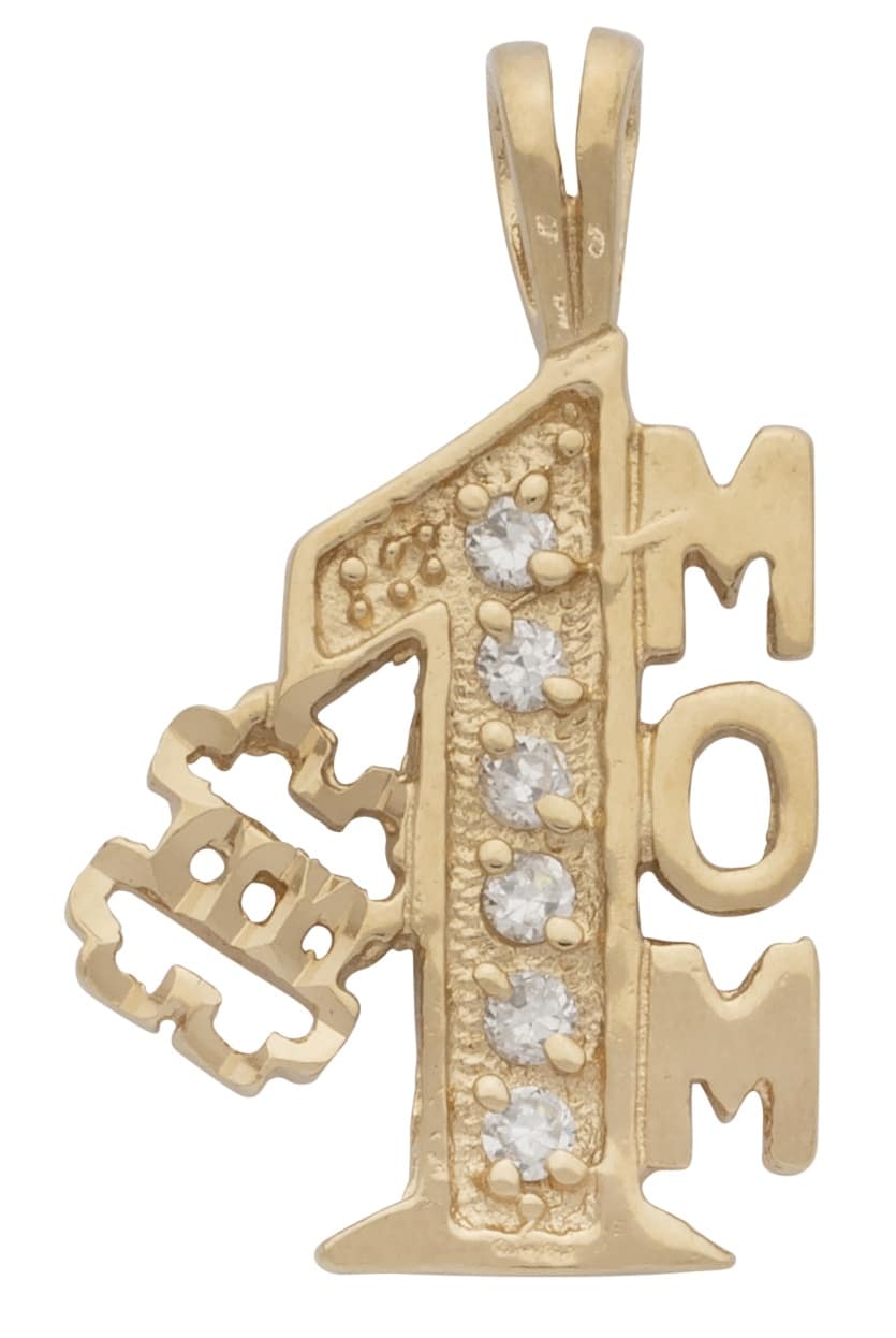 CZP-740 | CZ "#1 MOM" Pendant · Goldfathers Jewelry